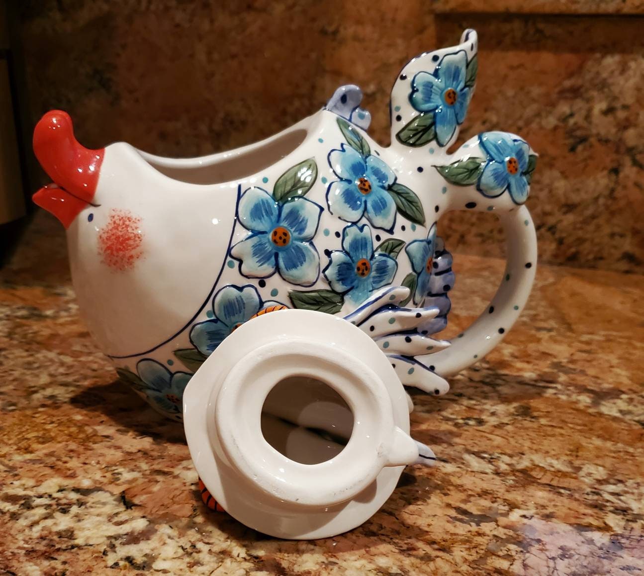 Blue Sky Clayworks By Diane Artware Ceramic Blue Flower Fish | Etsy