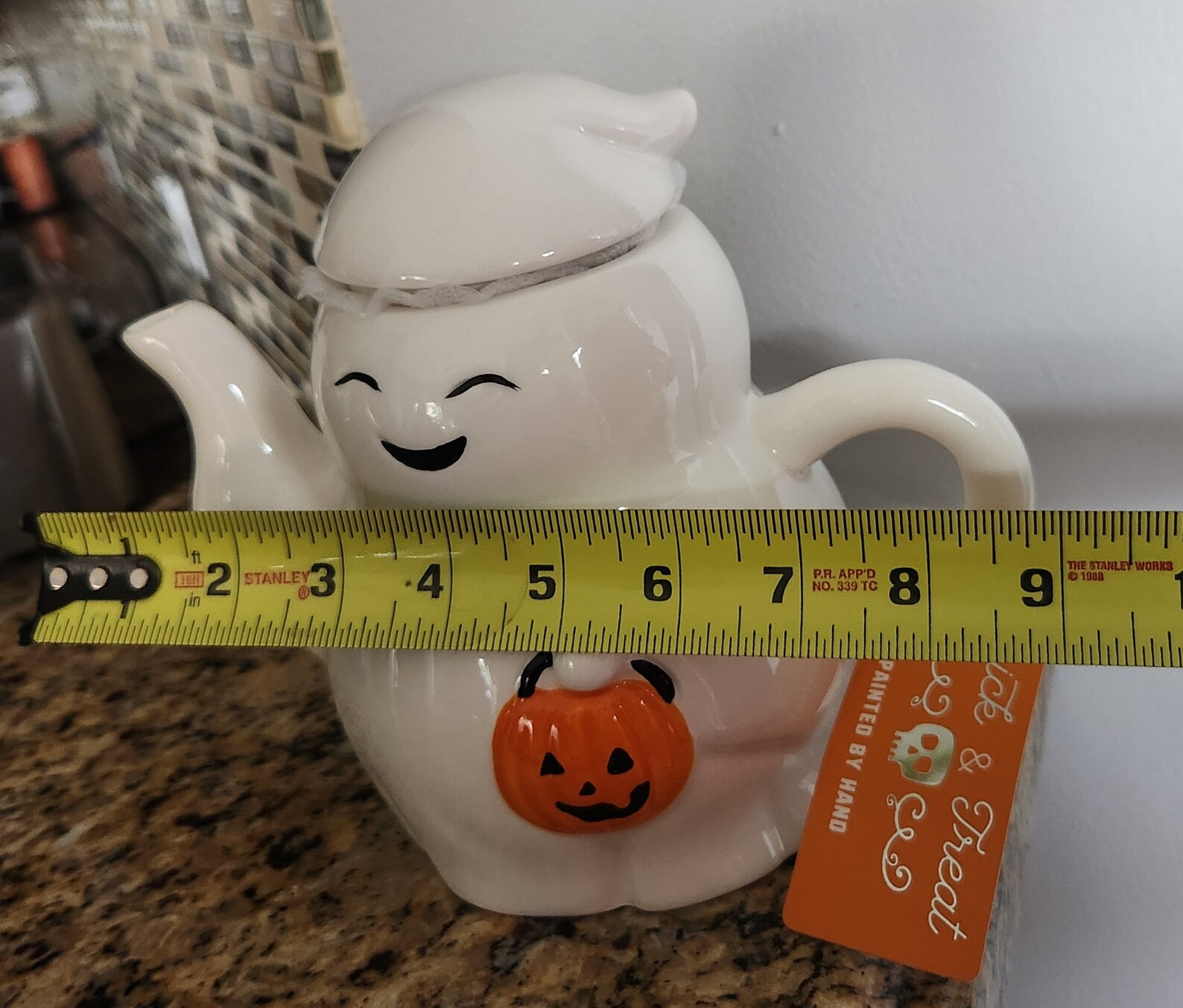 Trick & Treat Halloween Smiling Ghost Ceramic Teapot - Etsy