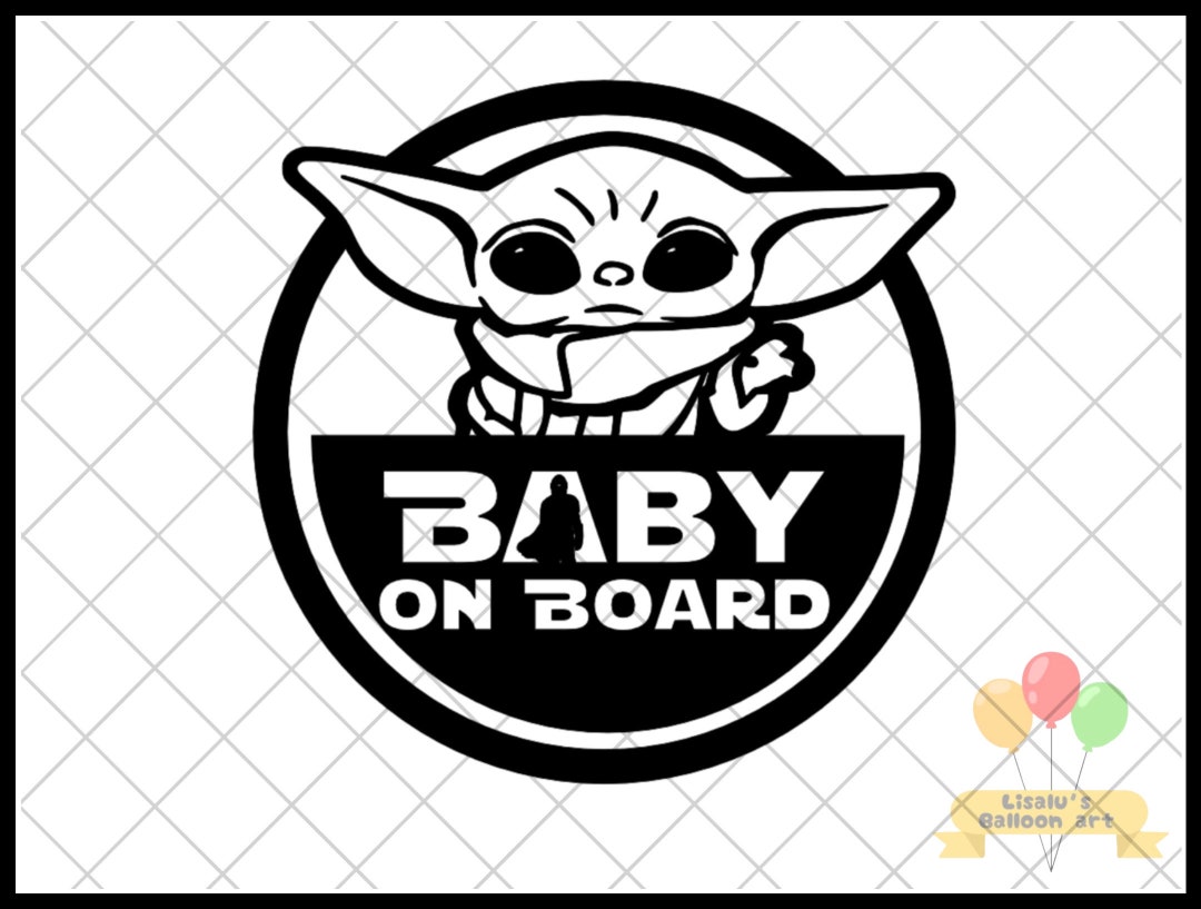 STAR WARS Baby on Board Sticker Baby Yoda - Etsy