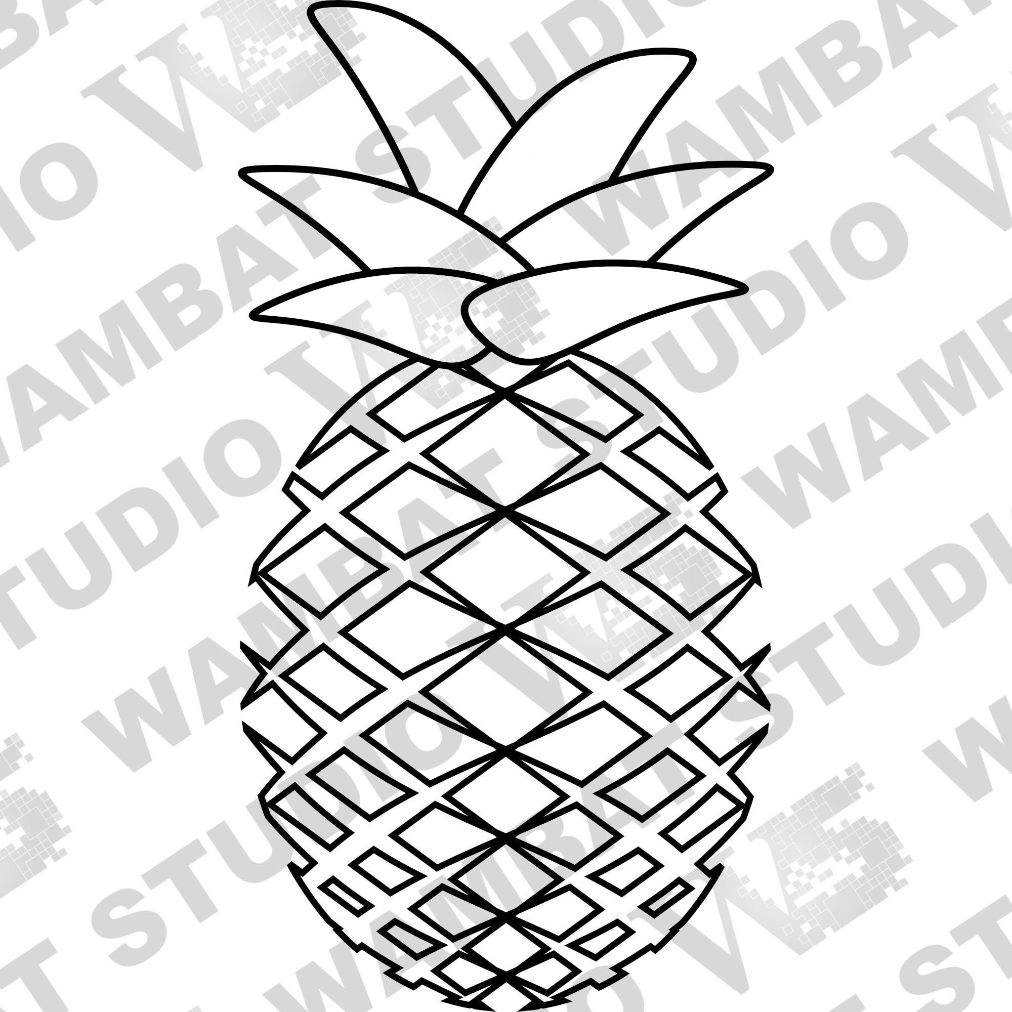 Pineapple Clipart Download - SVG & PNG Files - Etsy