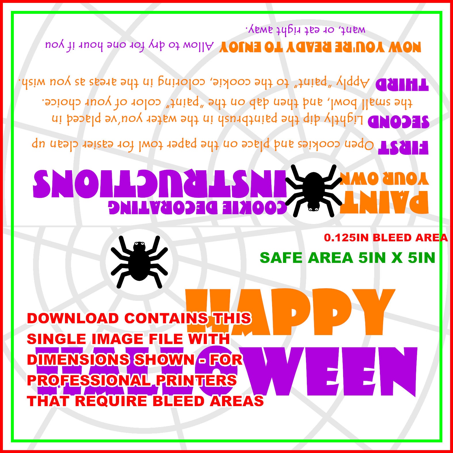 Printable Paint-your-own Cookie Bag Topper 2.5x5 when Folded Halloween ...