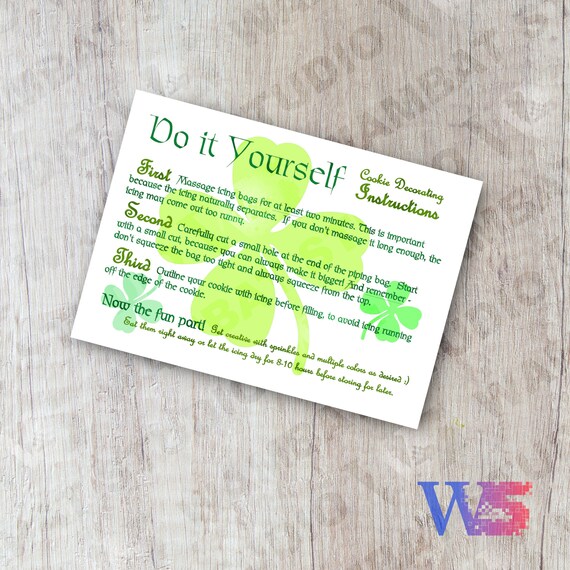 Printable DIY Cookie Kit Card 3.5x5 St. | Etsy