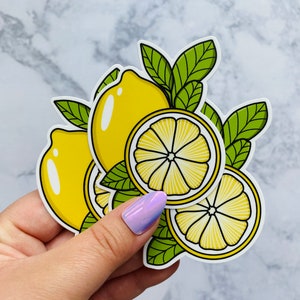Lemon Sticker, Bight Lemon Sticker, Yellow Lemon Sticker, Lemon Fruit ...