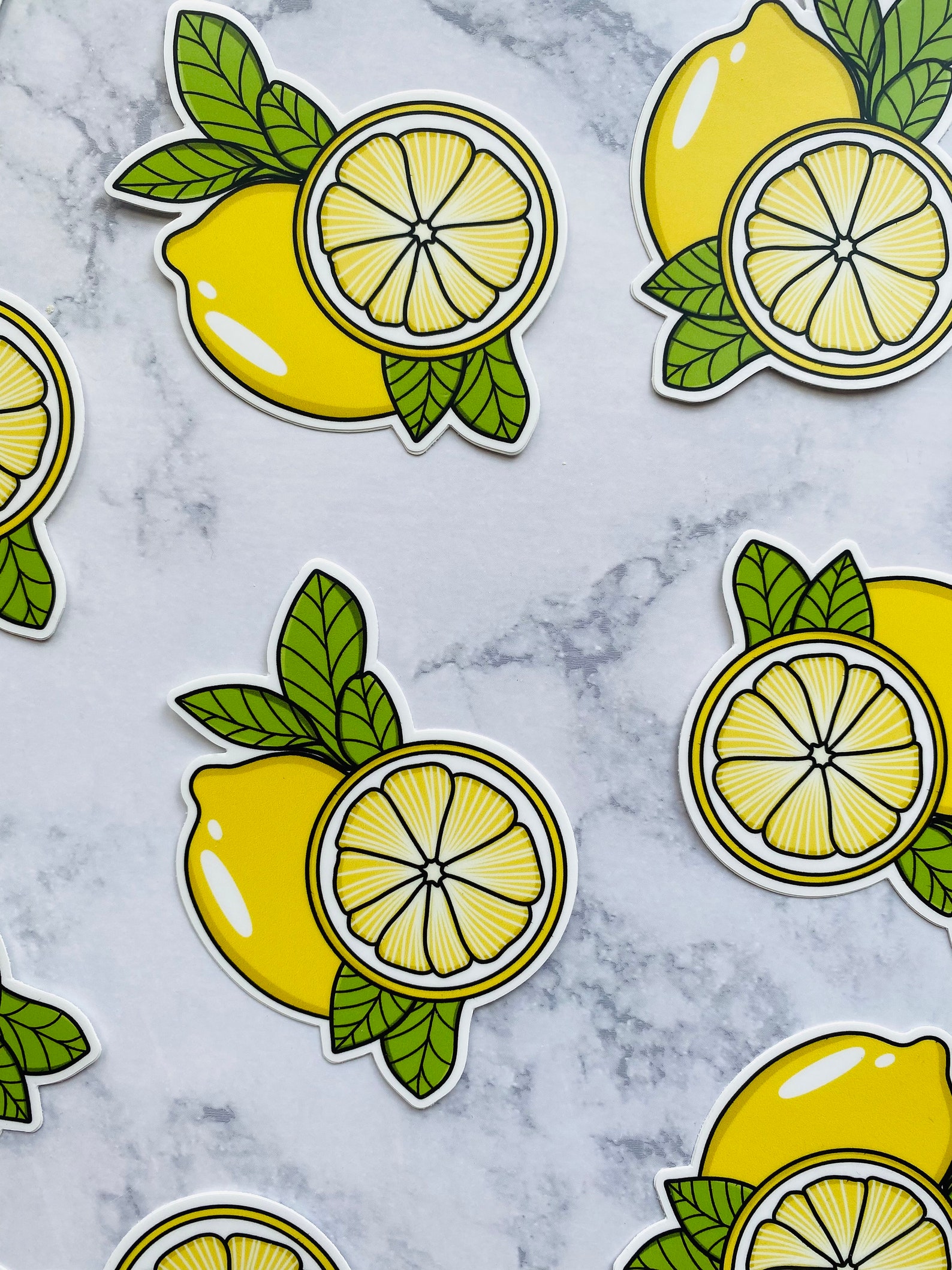 Lemon Sticker Bight Lemon Sticker Yellow Lemon Sticker - Etsy