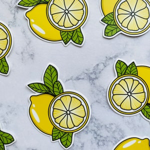 Lemon Sticker, Bight Lemon Sticker, Yellow Lemon Sticker, Lemon Fruit ...