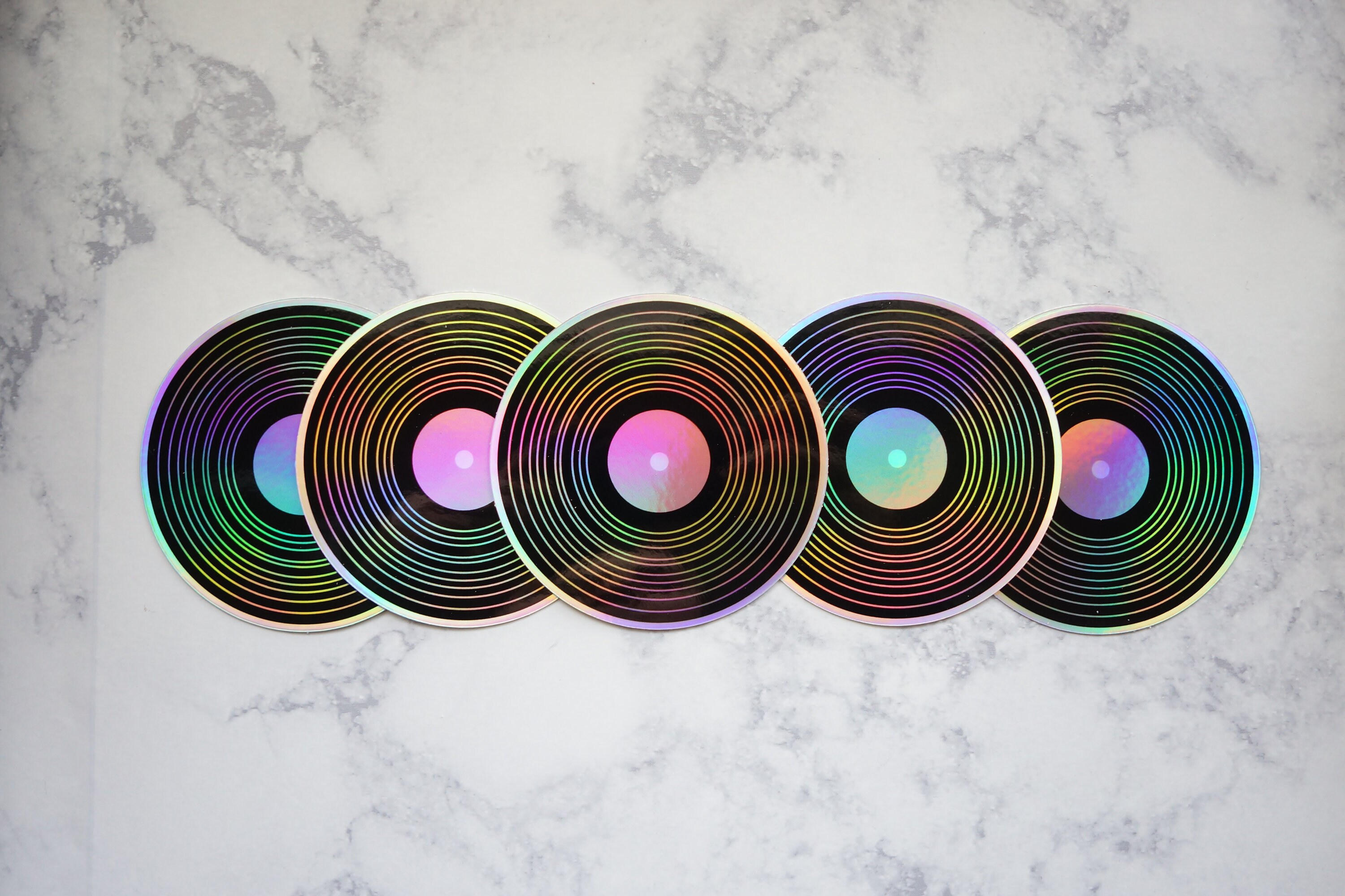 Holographic Vinyl Record Sticker Water Bottle Stickers | Etsy