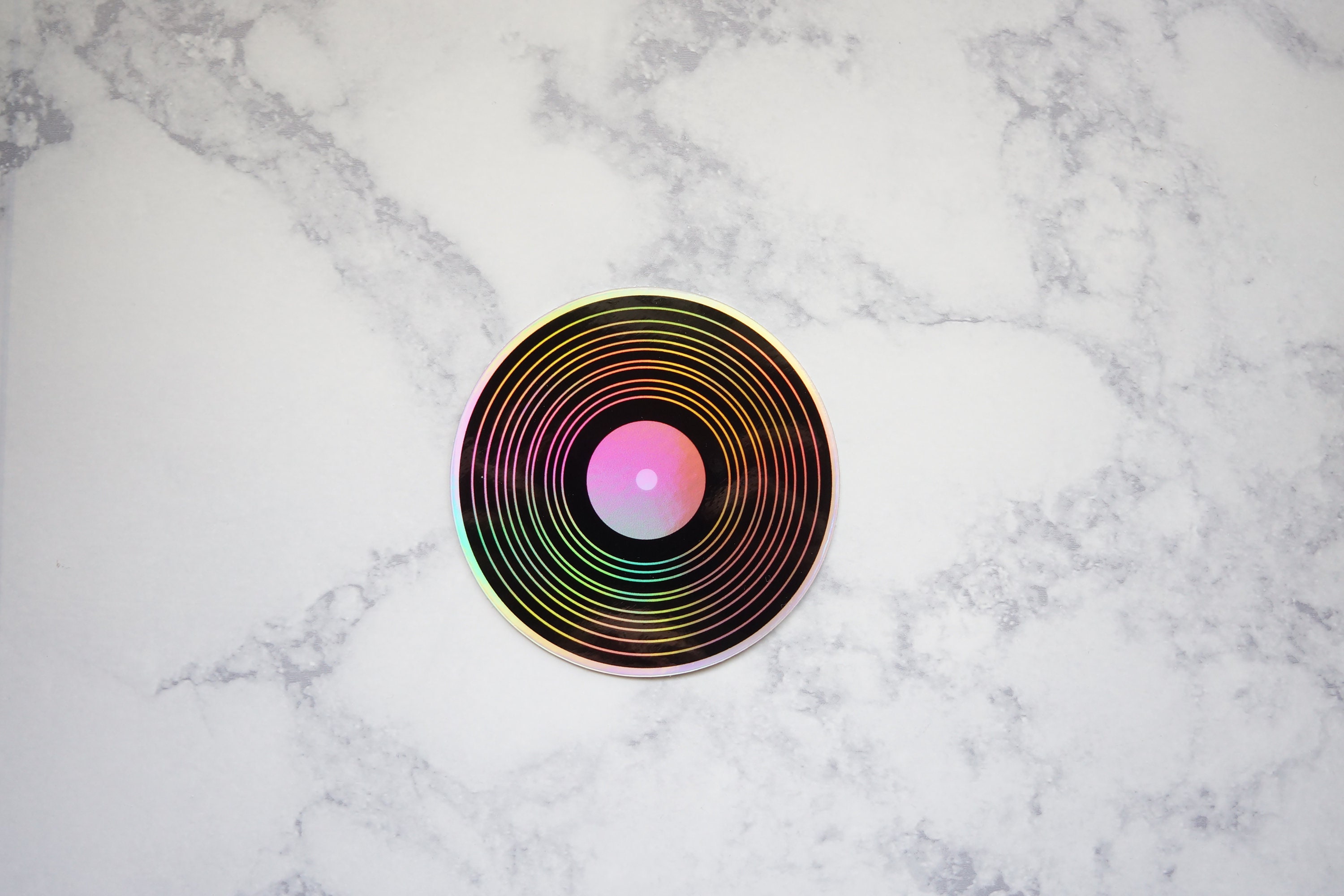 Holographic Vinyl Record Sticker Water Bottle Stickers | Etsy