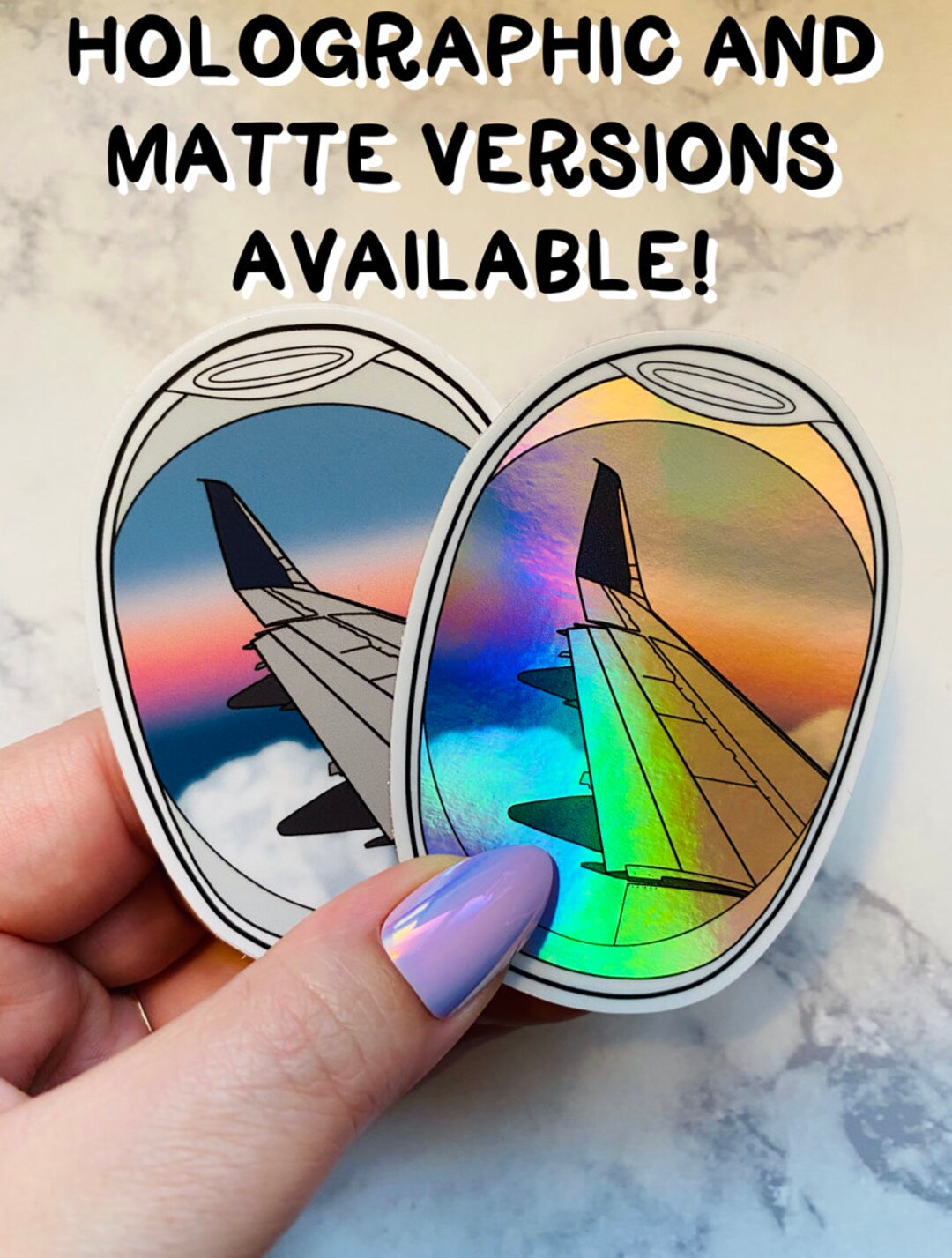 Holographic Travel Inspired Sticker, Waterproof Waterbottle Sticker ...