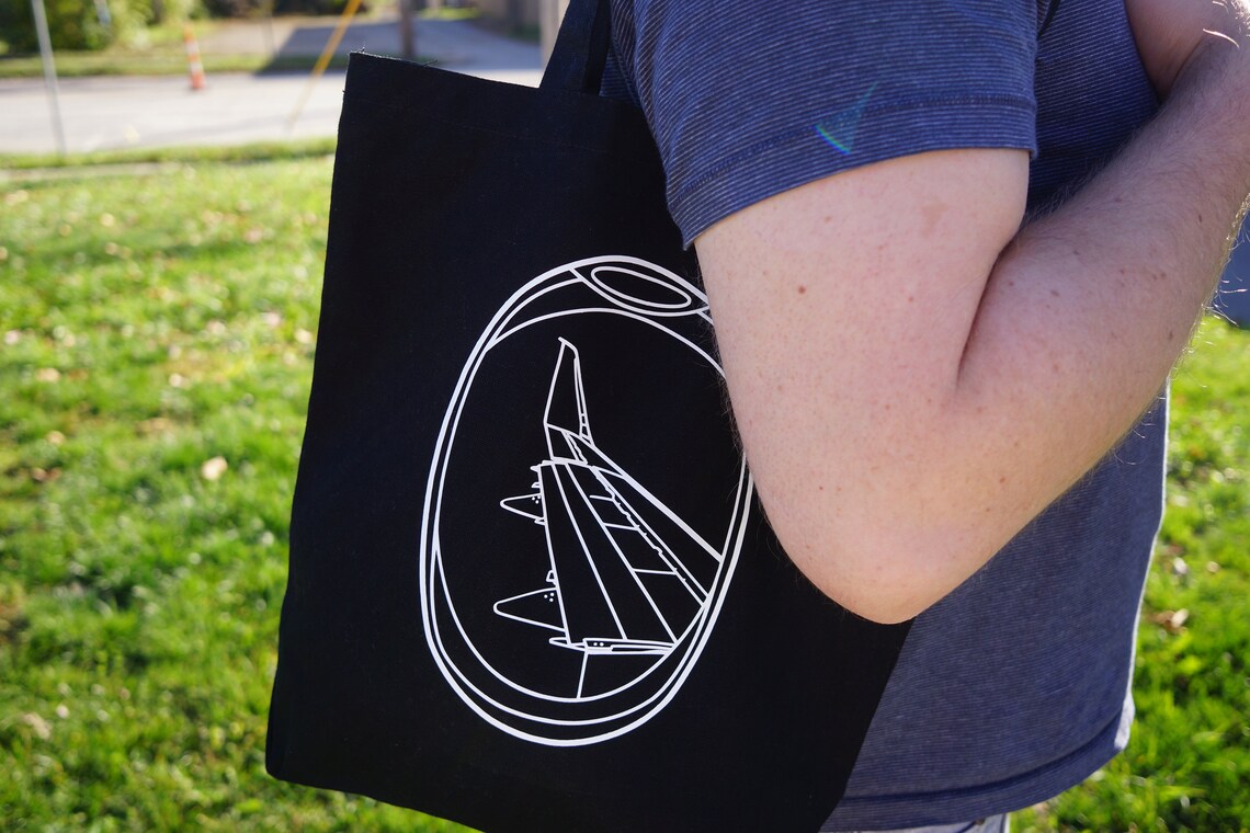 Plane Reusable Tote Bag Reusable Canvas Tote Black Tote Bag | Etsy