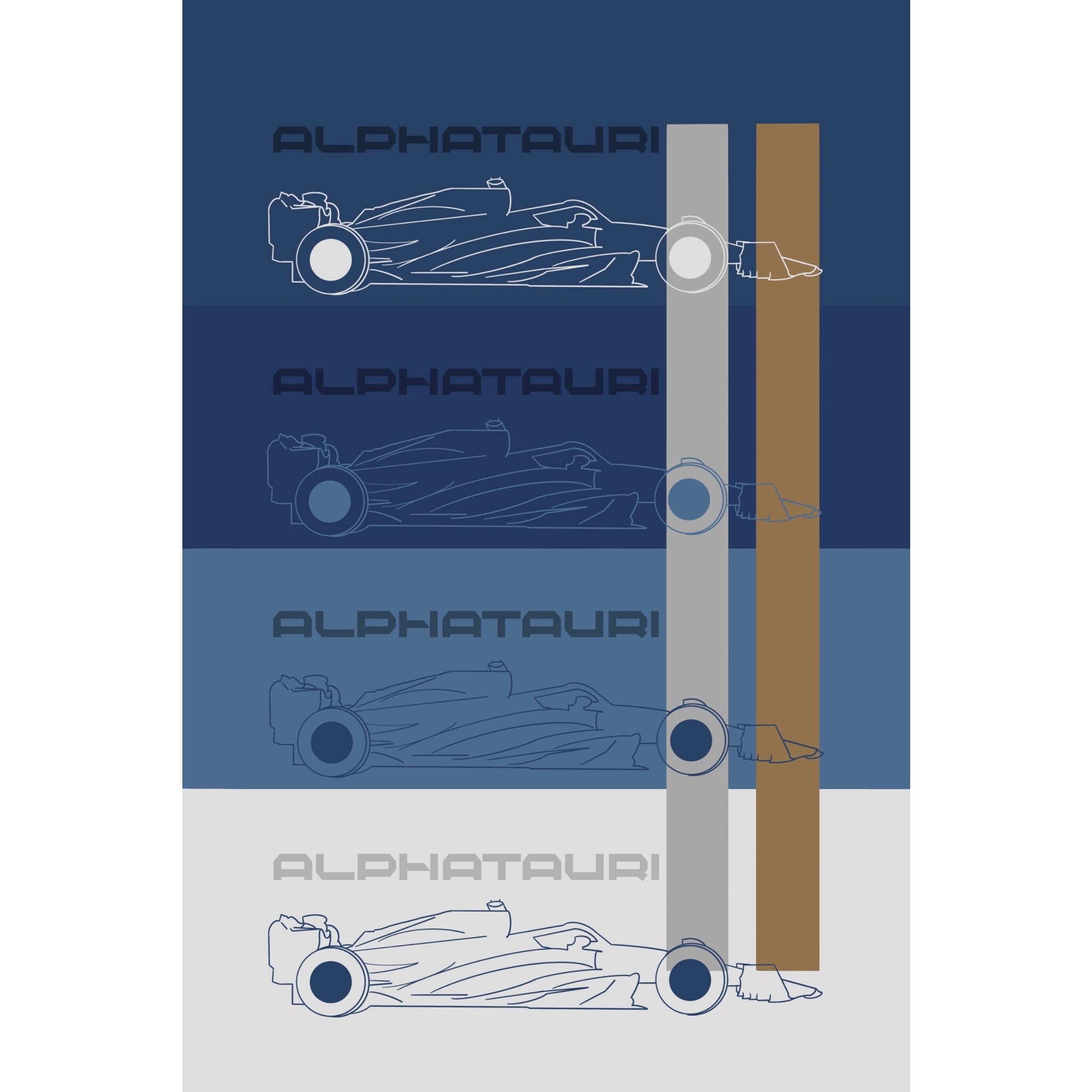 Alphatauri F1 Car Graphic Lines Retro Poster Digital Download - Etsy
