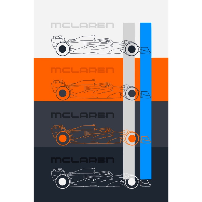 Mclaren F1 Car Graphic Lines Retro Inspired Poster - Etsy