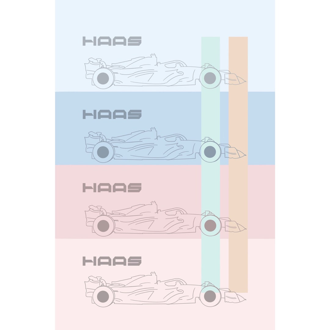 Haas F1 Car Graphic Lines Retro Poster Digital Download - Etsy