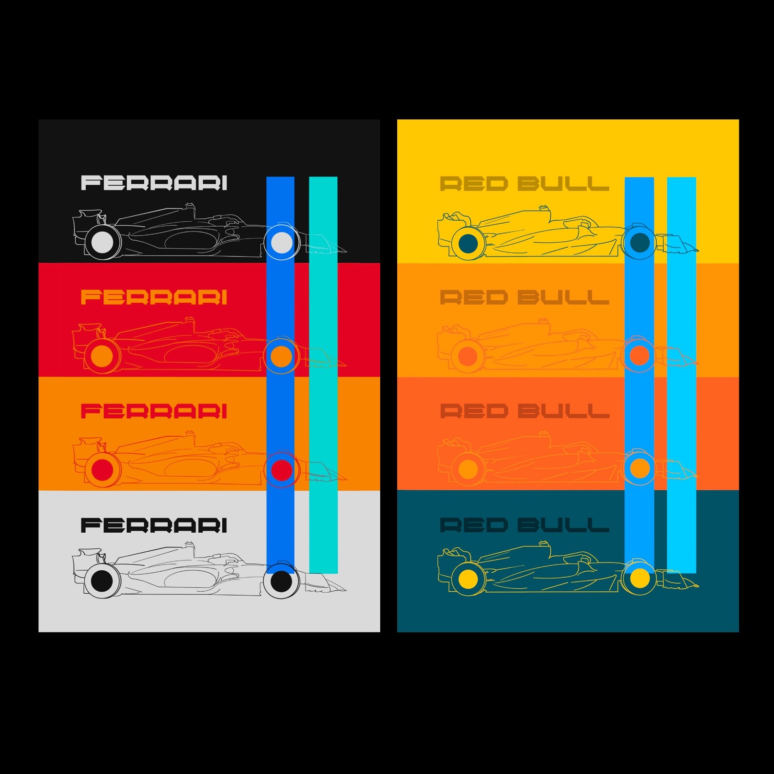 F1 Retro Inspired Posters Bundle Pack - Etsy