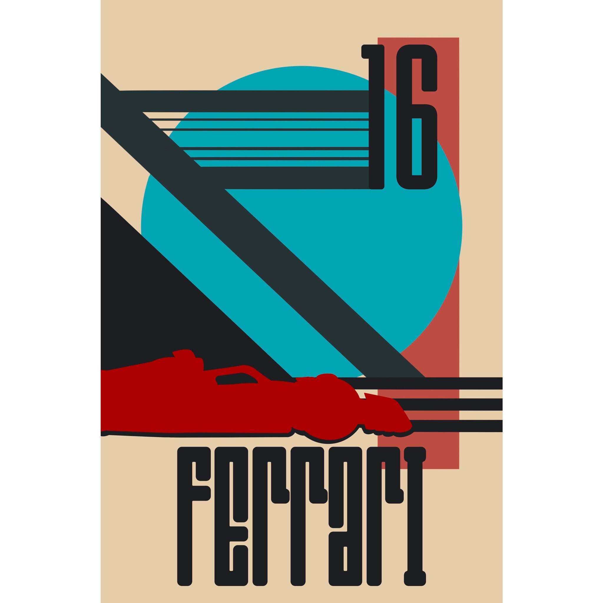 Minimalist F1 Poster Ferrari 16 - Etsy