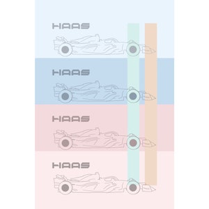Haas F1 Car Graphic Lines Retro Inspired Poster - Etsy