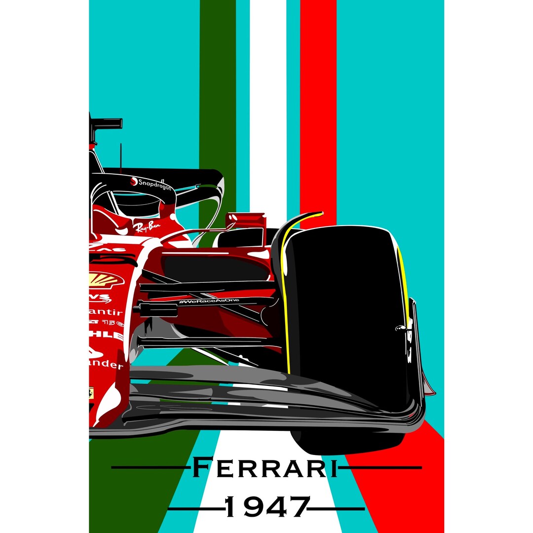 Sainz 55 Ferrari F1 Italian Flag Retro Poster - Etsy