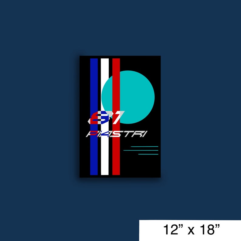 PIASTRI 81 F1 Retro Poster Car Number Flag Colors DIGITAL DOWNLOAD - Etsy