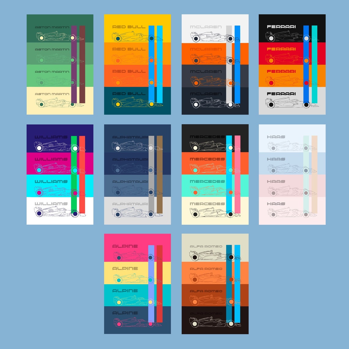 F1 Retro Inspired Posters Bundle Pack - Etsy