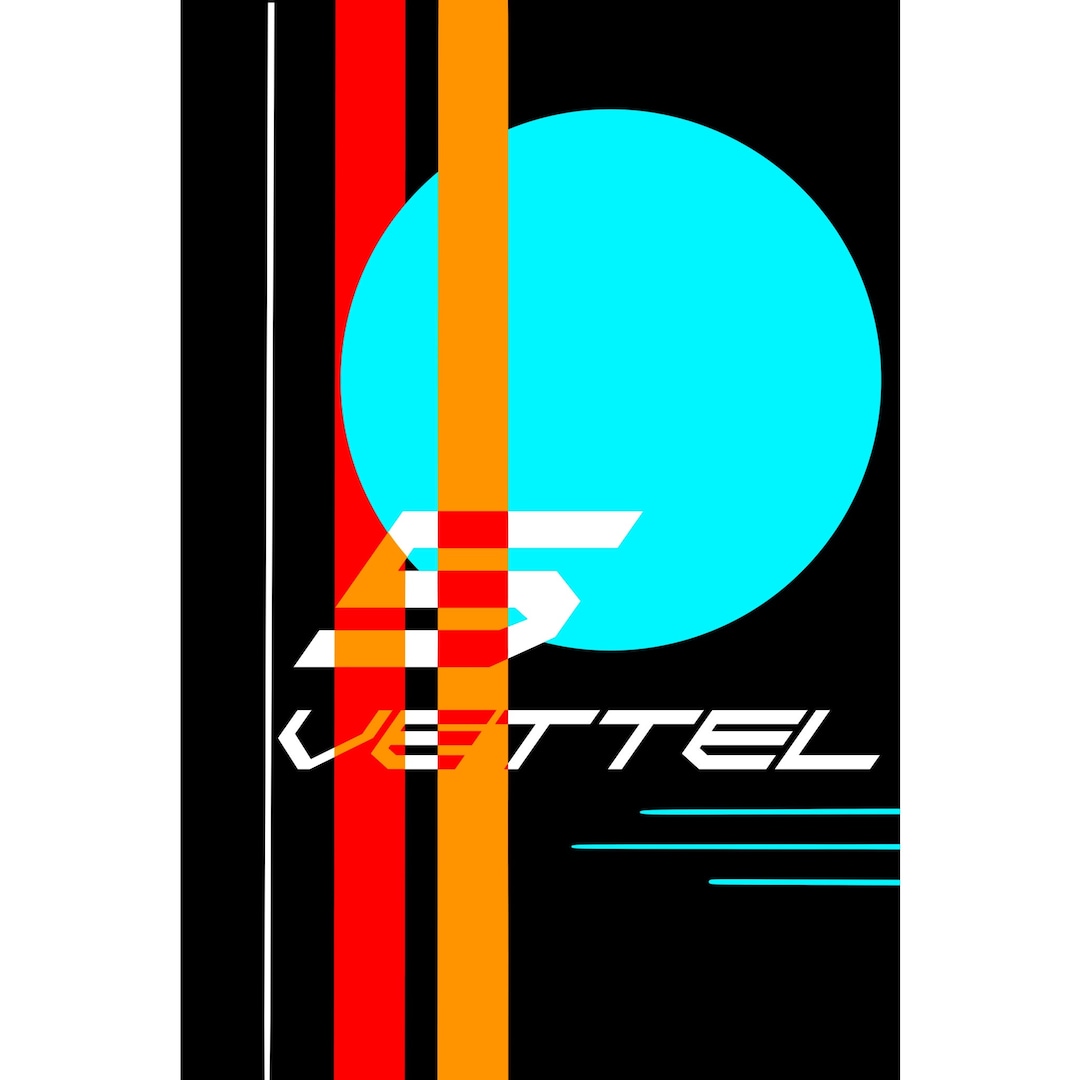 Sebastian Vettel 5 F1 Retro Poster Car Number Flag Colors - Etsy