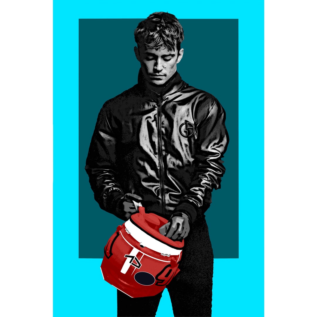 Charles Leclerc Geometric Helmet Portrait Poster - Etsy
