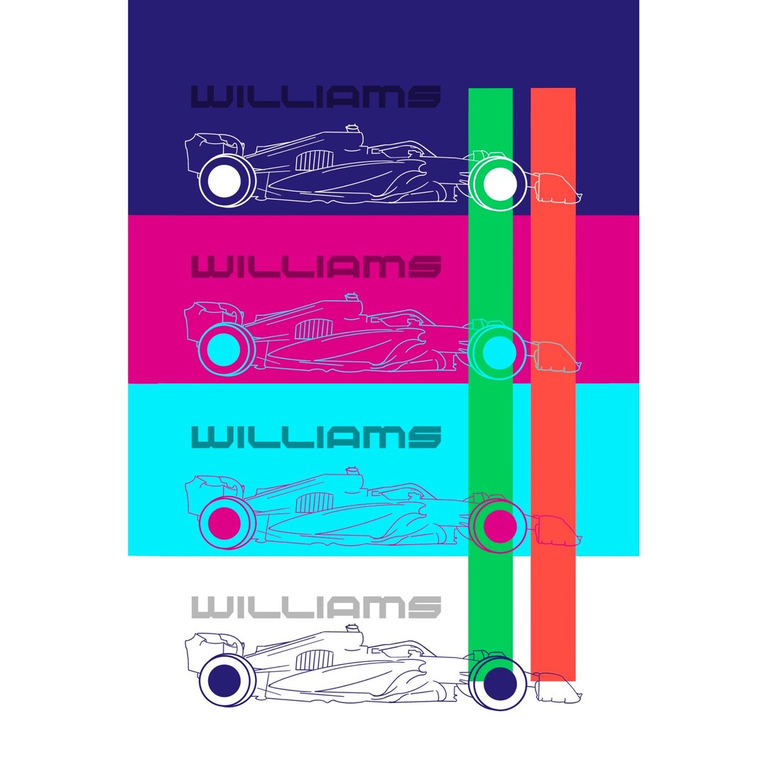 Williams F1 Car Graphic Lines Retro Poster Digital Download - Etsy