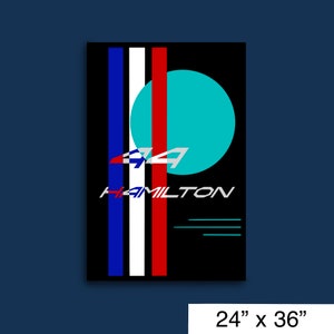 HAMILTON 44 F1 Retro Poster Car Number Flag Colors - Etsy