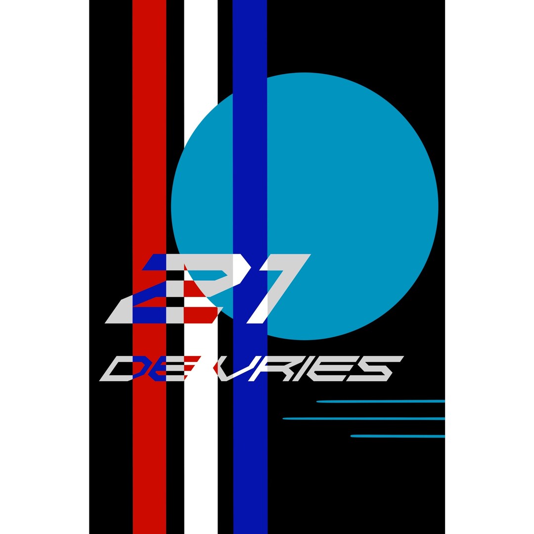 De Vries 21 F1 Retro Poster Car Number Flag Colors - Etsy