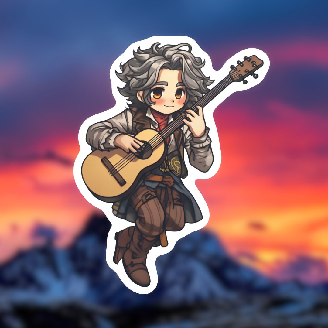 D&D Sticker Cute Bard Sticker Dungeons and Dragons TTRPG Sticker Vinyl ...