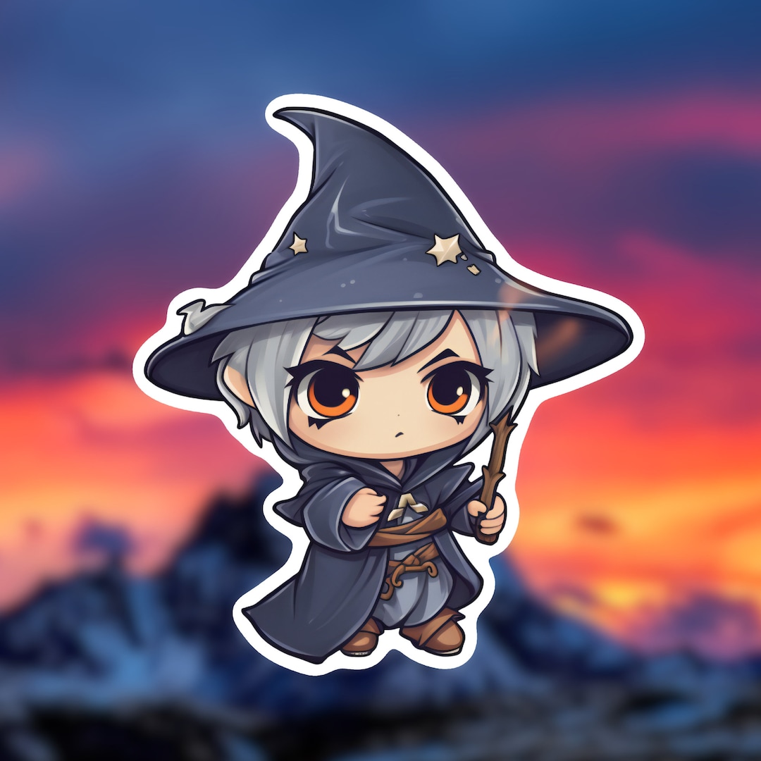 D&D Sticker Cute Wizard Sticker Dungeons and Dragons TTRPG Sticker ...