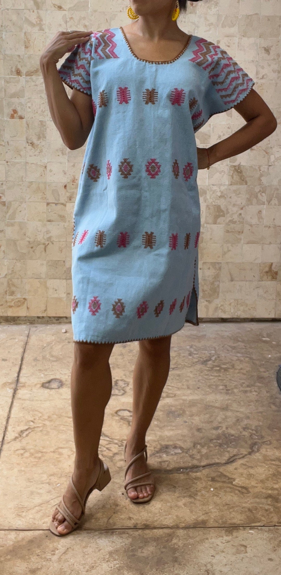 PRE-ORDEN Huipil Mexicano, Huipil De Oaxaca, Kaftan Boho Mexicano ...