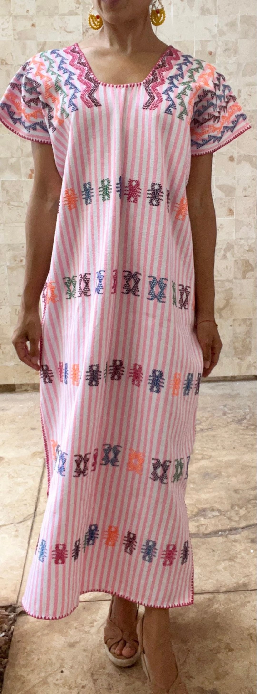 PRE-ORDEN Huipil Mexicano, Huipil De Oaxaca, Kaftan Boho Mexicano ...