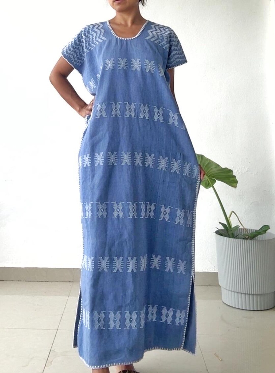 Huipil Mexicano, Huipil De Oaxaca, Kaftan Boho Mexicano, Kaftan Boho ...