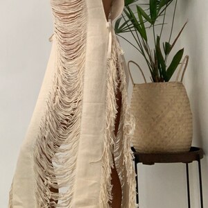 Frayed Tulum Maxi Dress, Tulum Frayed Beach Wear, Boho Tunic Kimono ...