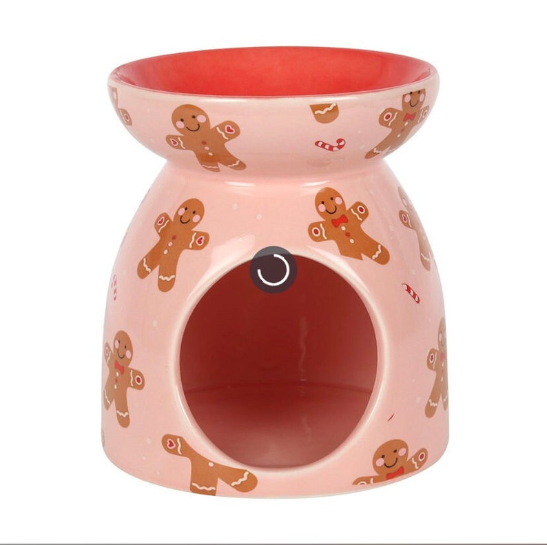 Gingerbread Man Wax Melt Burner: Pink Ceramic Christmas Fragrance ...