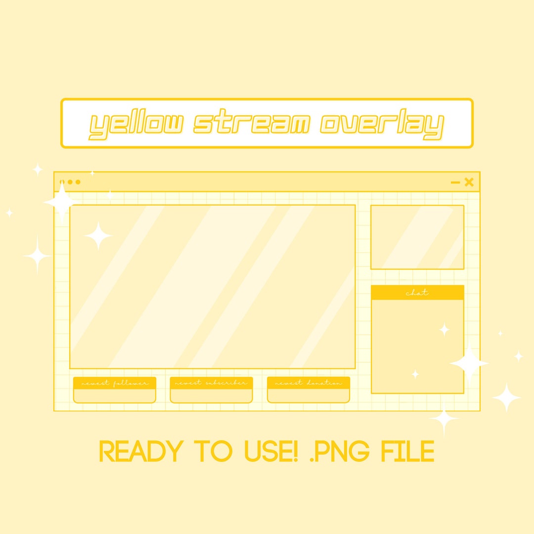Simple Yellow Twitch Stream Overlay | Lemon, Pastel, Kawaii Theme - Etsy