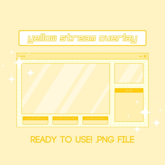 Simple Yellow Twitch Stream Overlay Lemon Pastel Kawaii | Etsy UK
