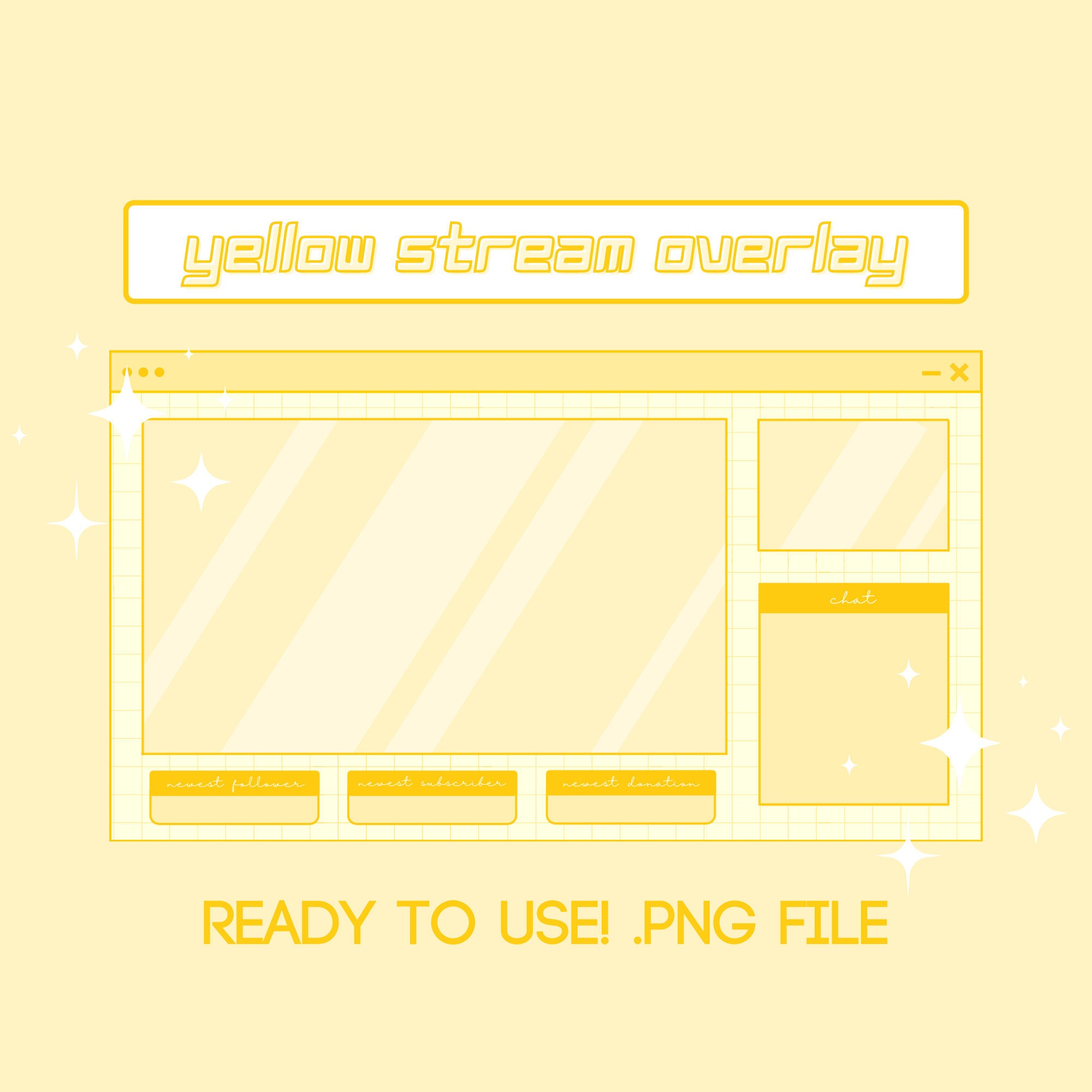 Simple Yellow Twitch Stream Overlay | Lemon, Pastel, Kawaii Theme - Etsy UK