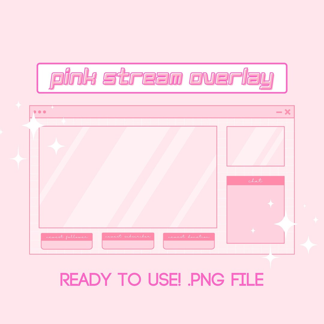 Simple Pink Twitch Stream Overlay | Strawberry, Baby Pink, Kawaii - Etsy