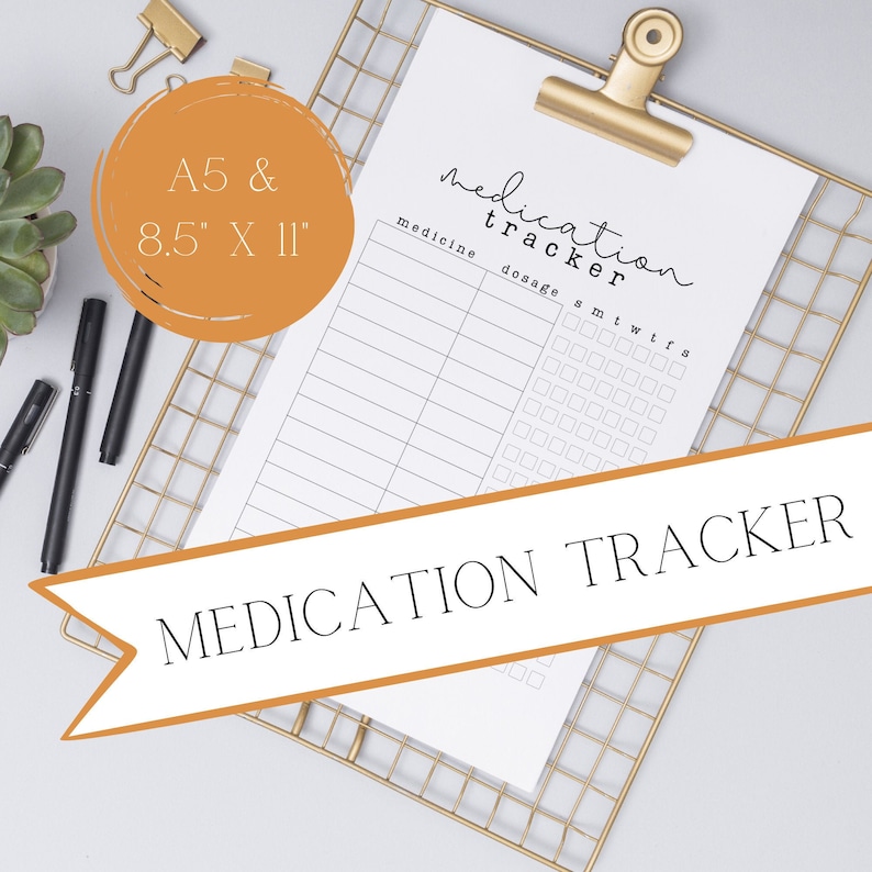 Medication Tracker A5 Bullet Journal Insert Chronic Illness Log Spoonie ...