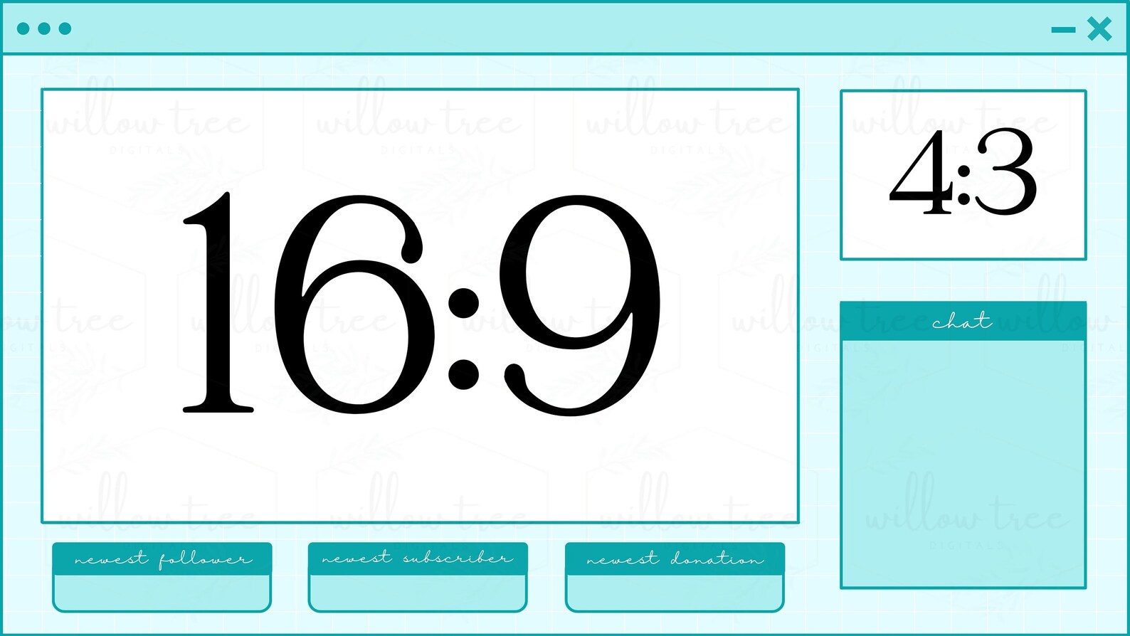 Simple Teal Twitch Stream Overlay | Turquoise, Cyan, Light Blue - Etsy
