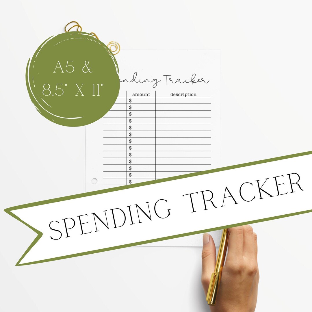 Minimalist Spending Tracker Printable | A5 Bullet Journal Insert ...