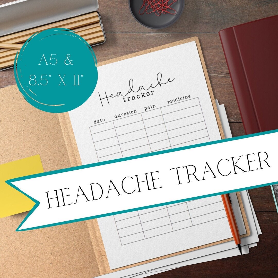 Headache Tracker | Migraine Log | Chronic Illness A5 Bullet Journal ...