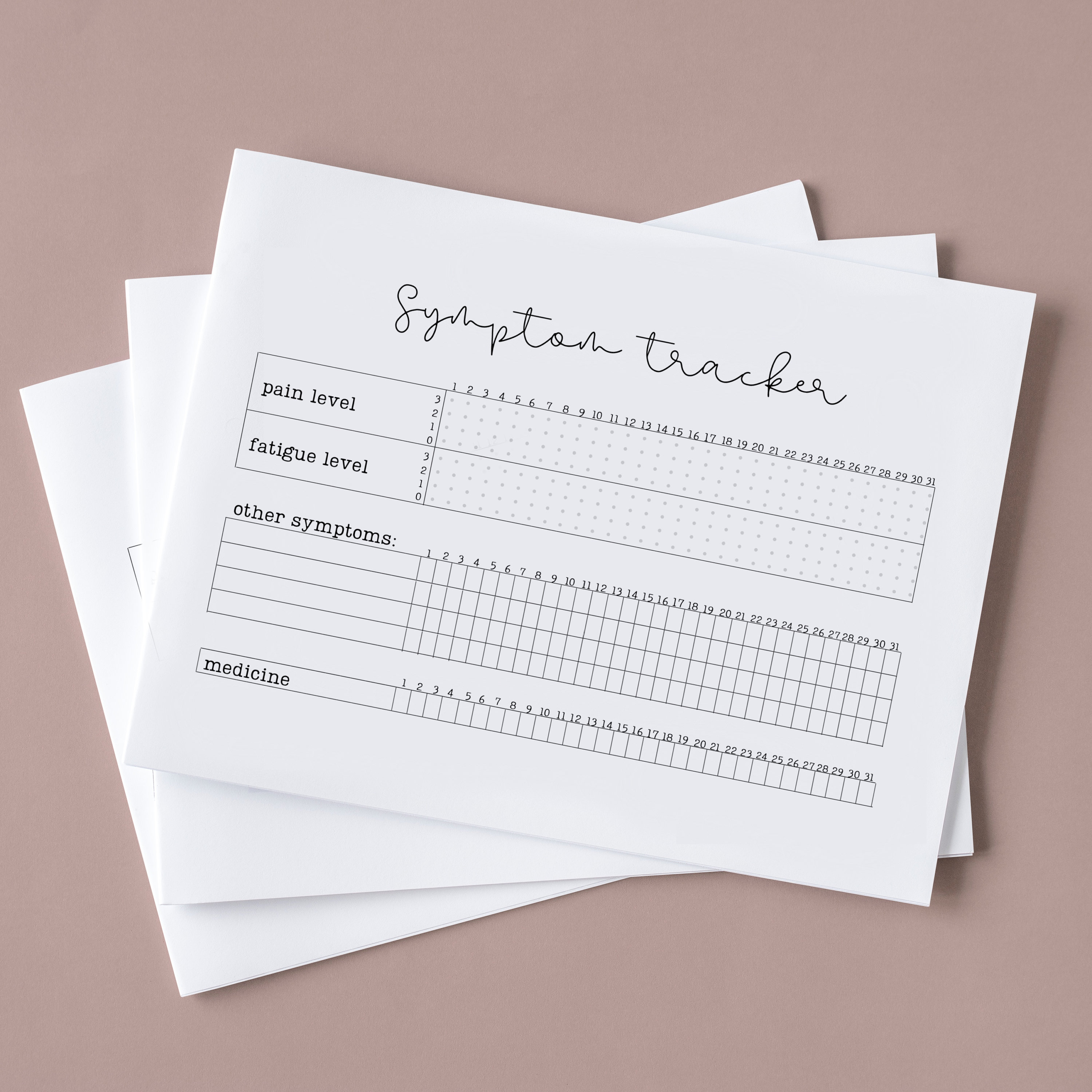 Printable Symptom Tracker | A5 Bullet Journal Insert | Chronic Illness ...