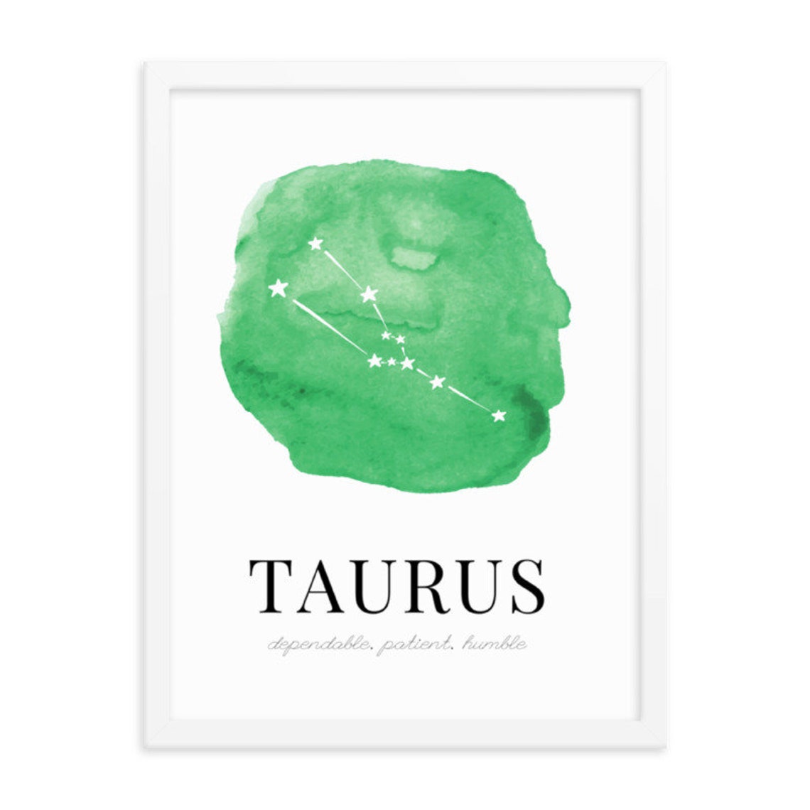 TAURUS Watercolor Zodiac Sign Wall Art Print DIGITAL - Etsy