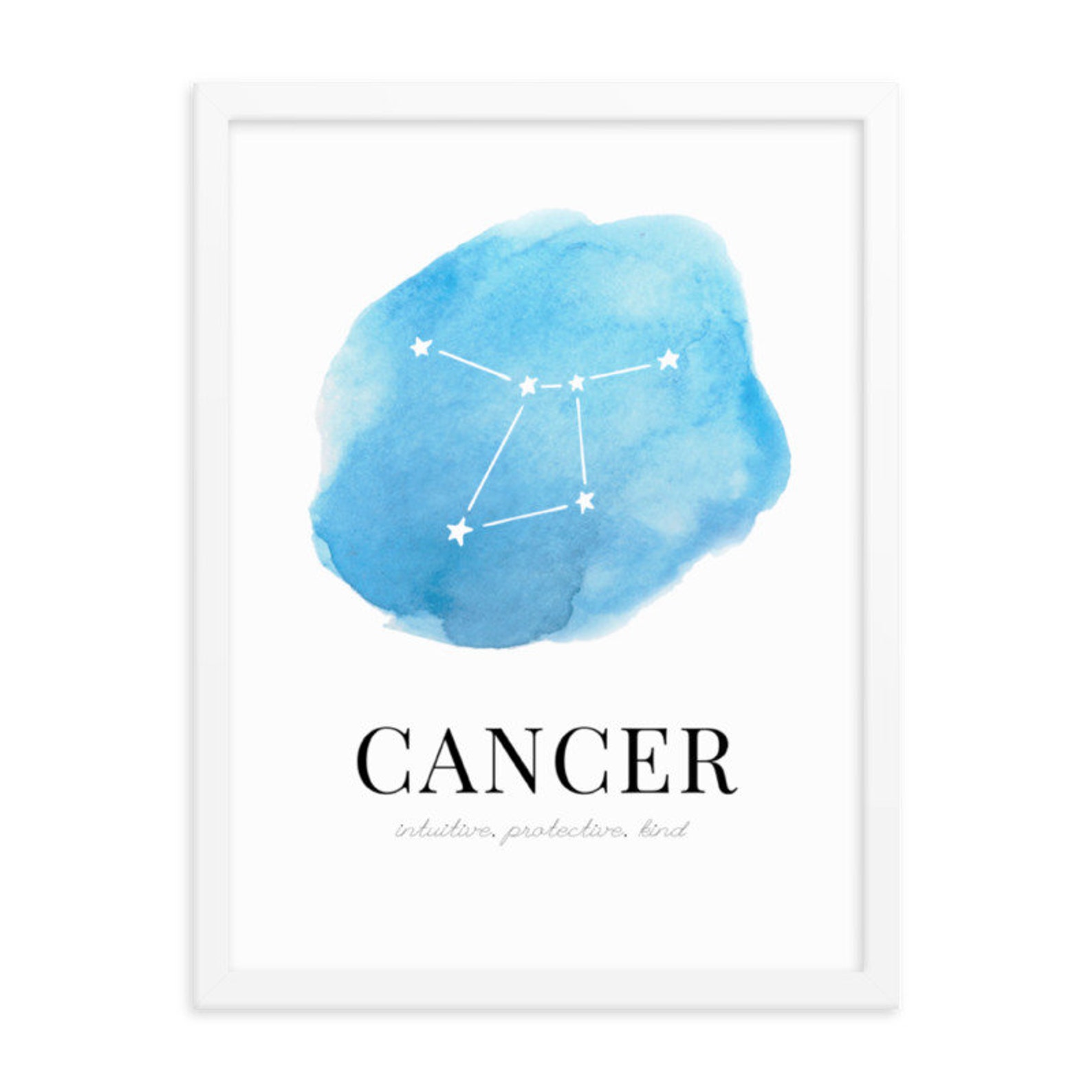 CANCER Watercolor Zodiac Sign Wall Art Print DIGITAL - Etsy