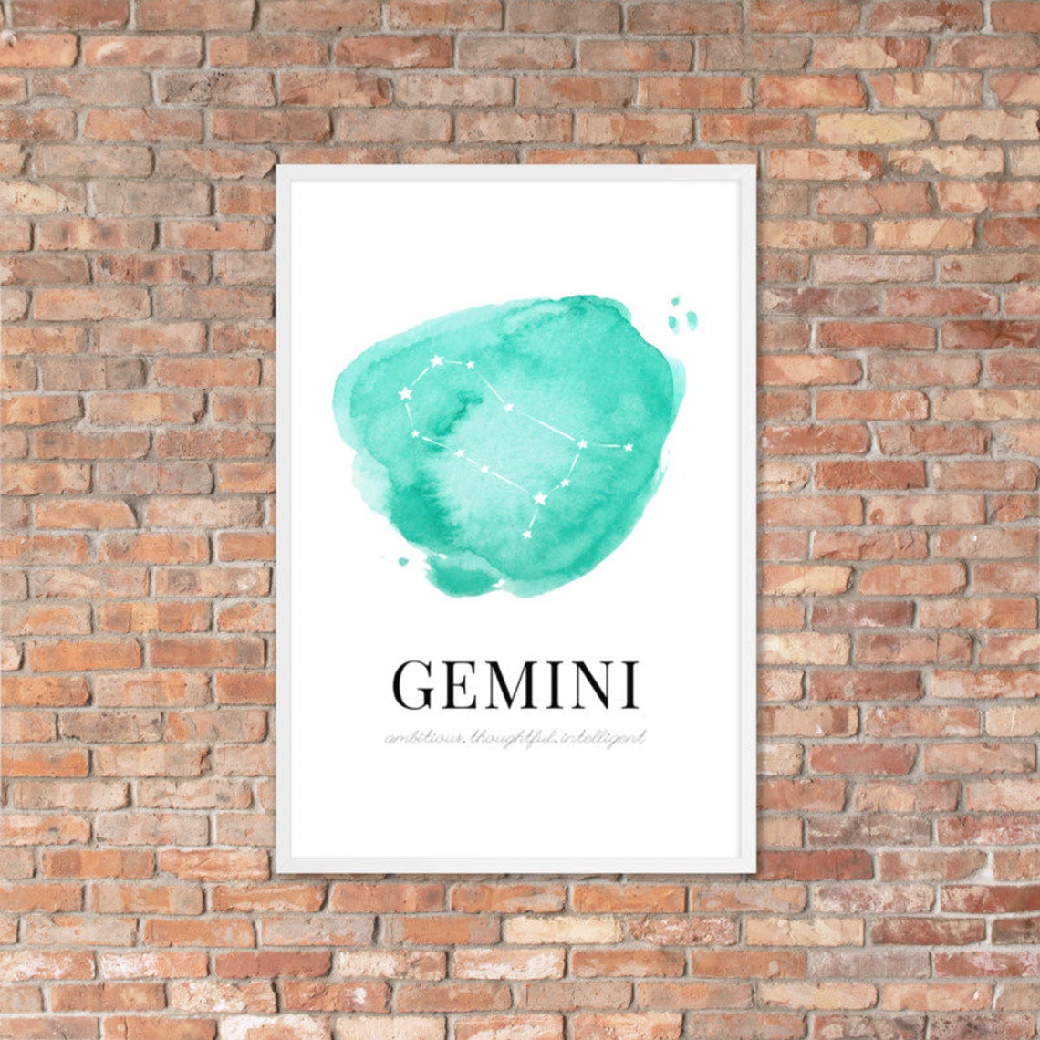 GEMINI Watercolor Zodiac Sign Wall Art DIGITAL DOWNLOAD - Etsy