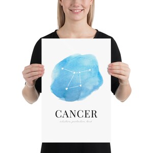 CANCER - Watercolor Zodiac Sign Wall Art Print **DIGITAL DOWNLOAD** - Etsy