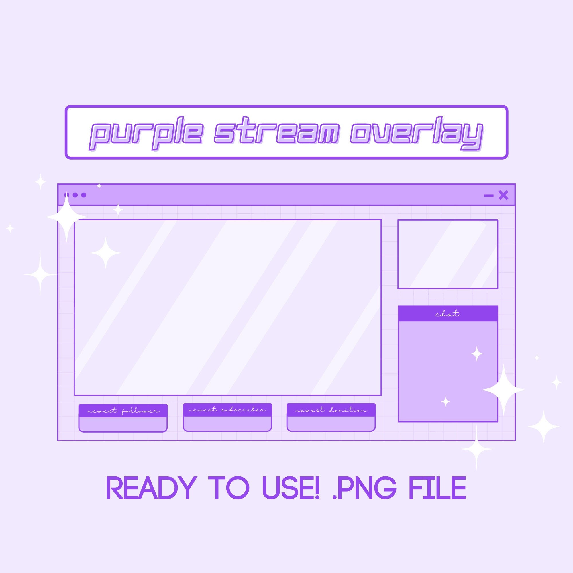 Simple Purple Twitch Stream Overlay | Lavender, Light Purple, Pastel - Etsy