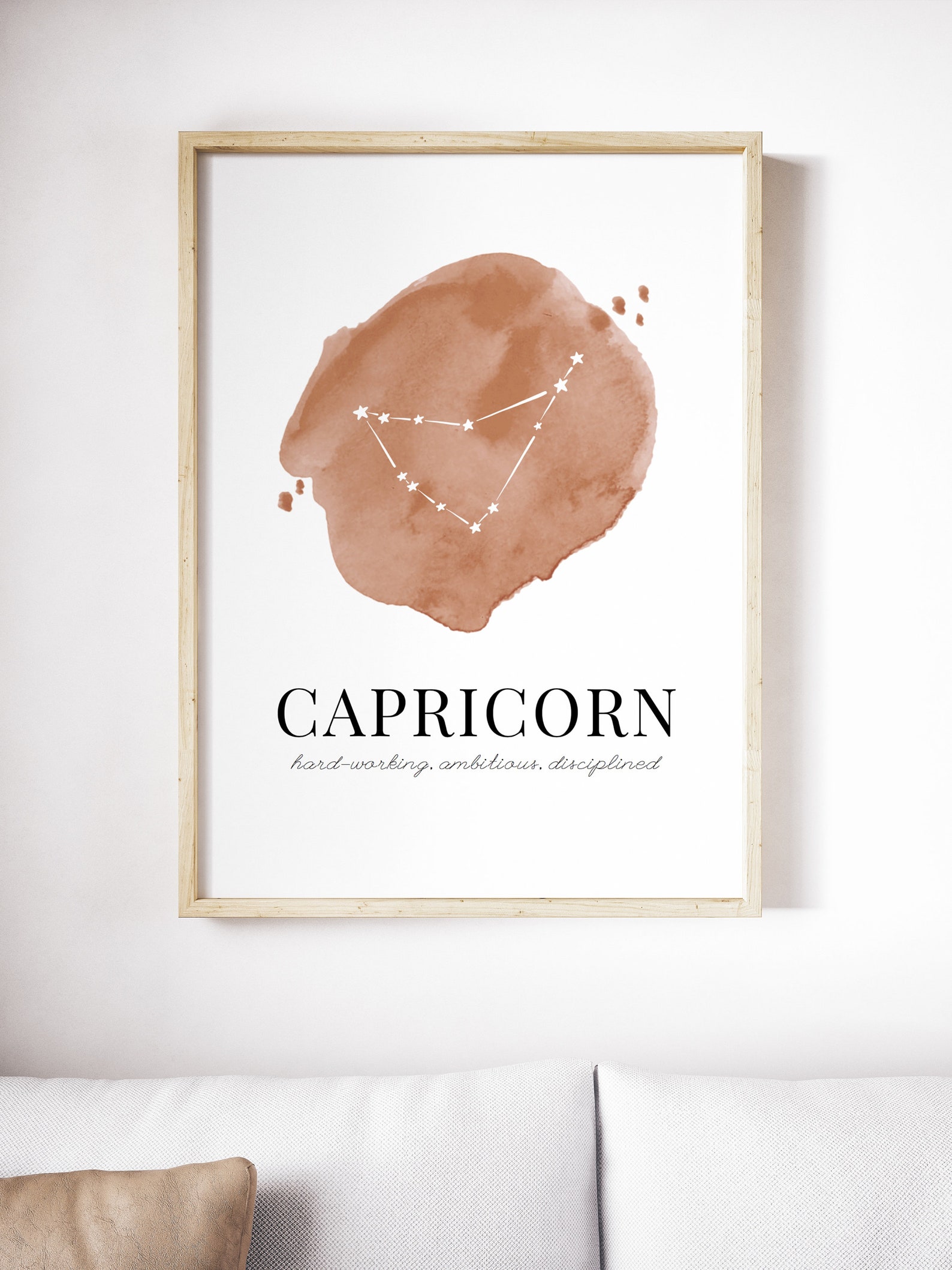 CAPRICORN Watercolor Zodiac Sign Wall Art Print DIGITAL - Etsy
