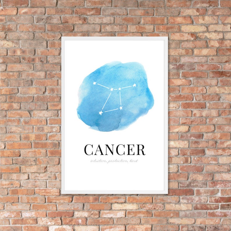 CANCER - Watercolor Zodiac Sign Wall Art Print **DIGITAL DOWNLOAD** - Etsy